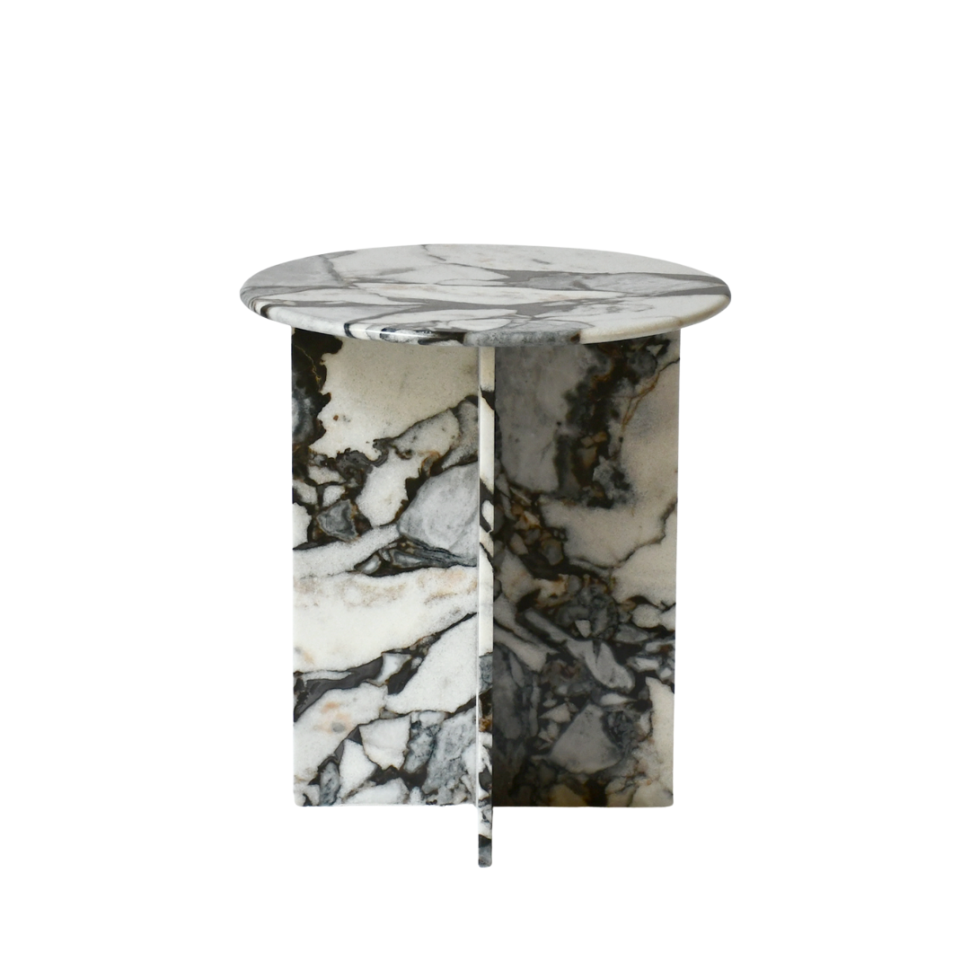 IRIS | Side Table | Natural Marble | Ocean Storm – Home Elements