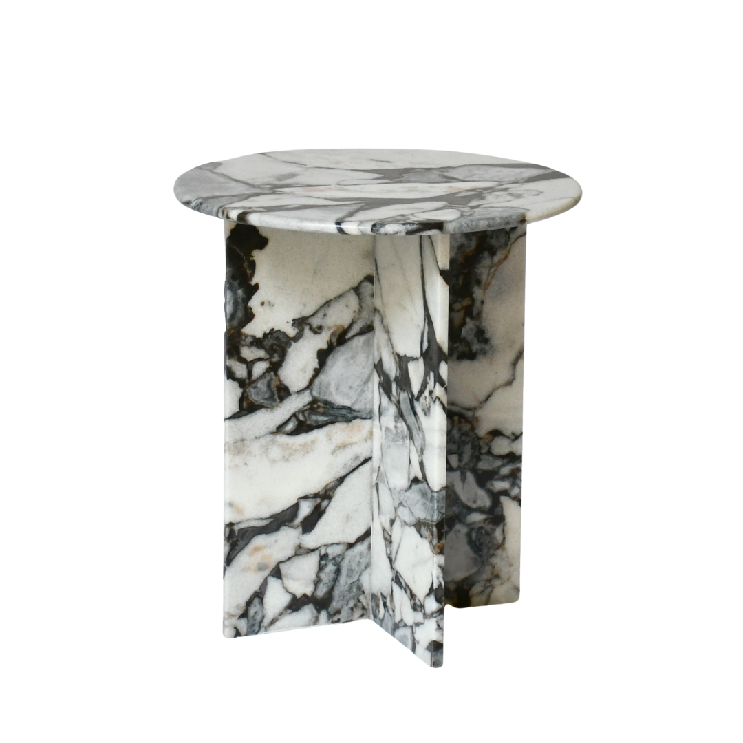 IRIS | Side Table | Natural Marble | Ocean Storm – Home Elements