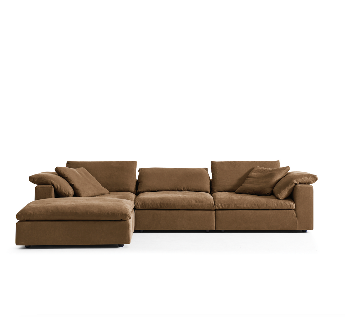 Sectional Sofa with Ottoman - Brown | Home Elements